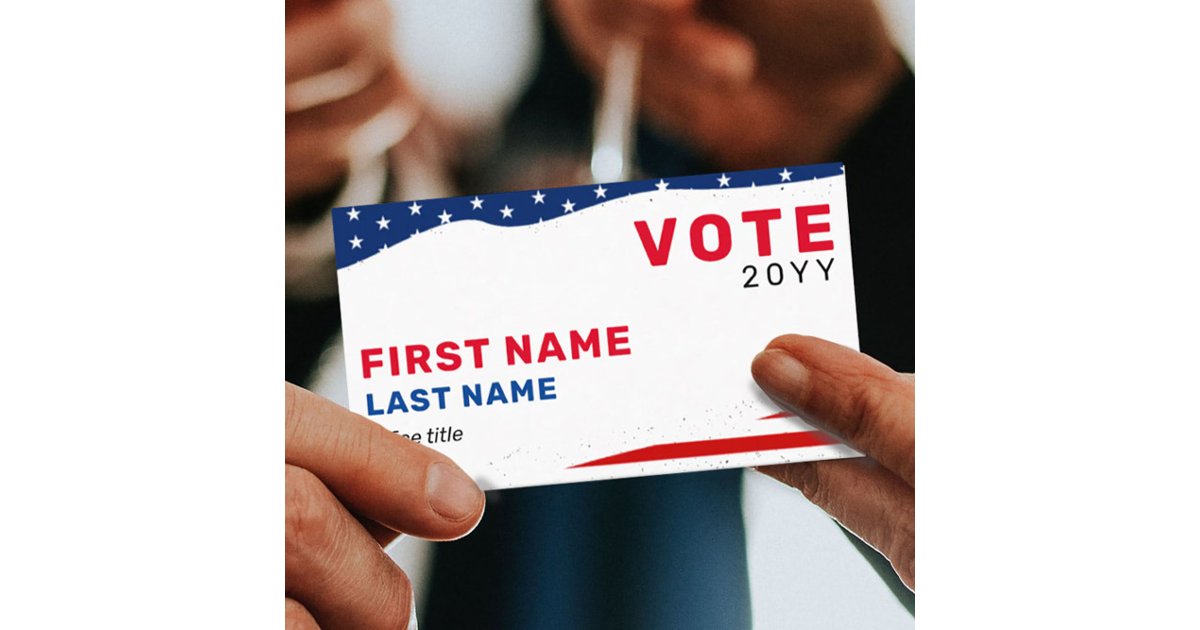 Custom Political Campaign Election Business Card | Zazzle