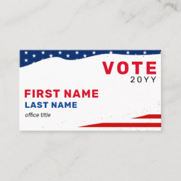 Custom Political Campaign Election Business Card | Zazzle