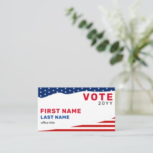 Custom Political Campaign Election Business Card | Zazzle