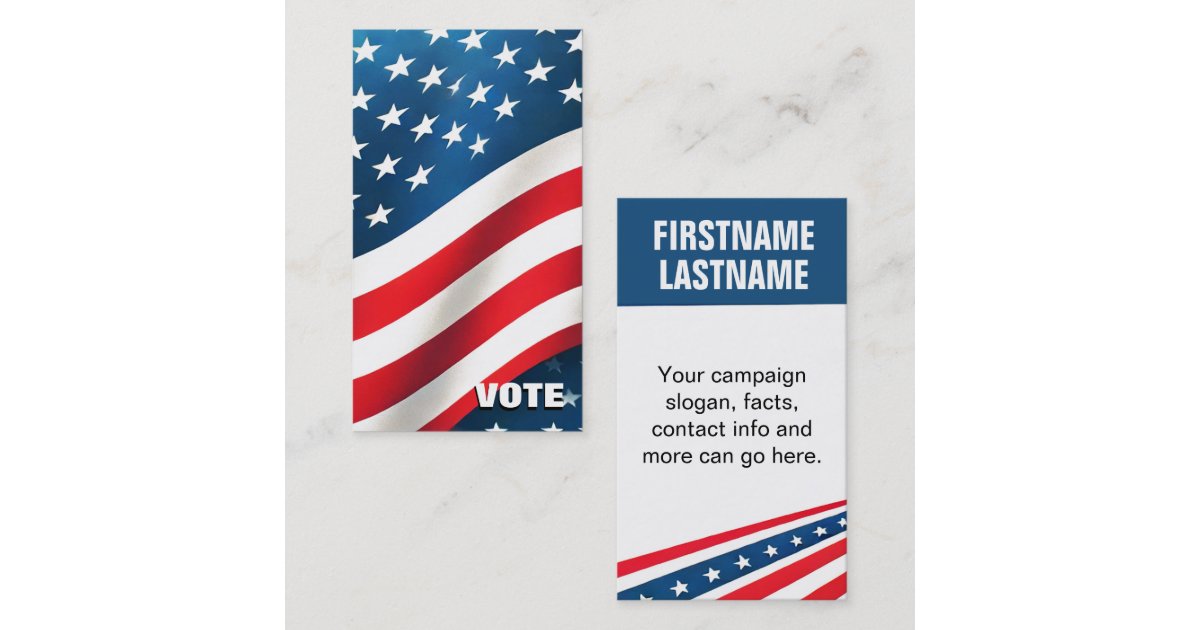 Custom Political Campaign Template Business Card | Zazzle