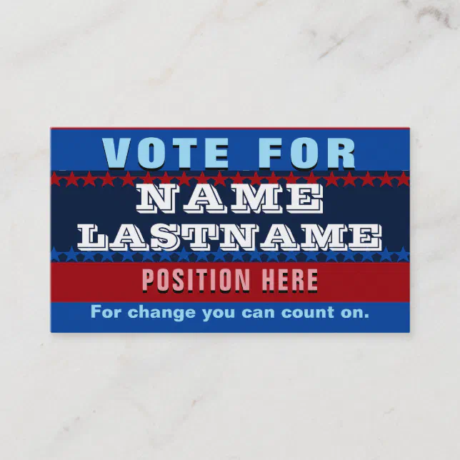 Custom Political Campaign Template Business Card | Zazzle