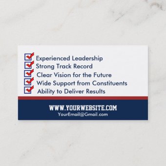 Custom Political Campaign Template Business Card | Zazzle