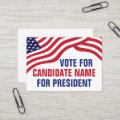 Custom Political Candidate 2024 Election Campaign Business Card | Zazzle