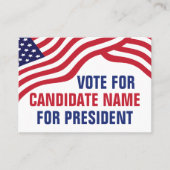 Custom Political Candidate 2024 Election Campaign Business Card | Zazzle