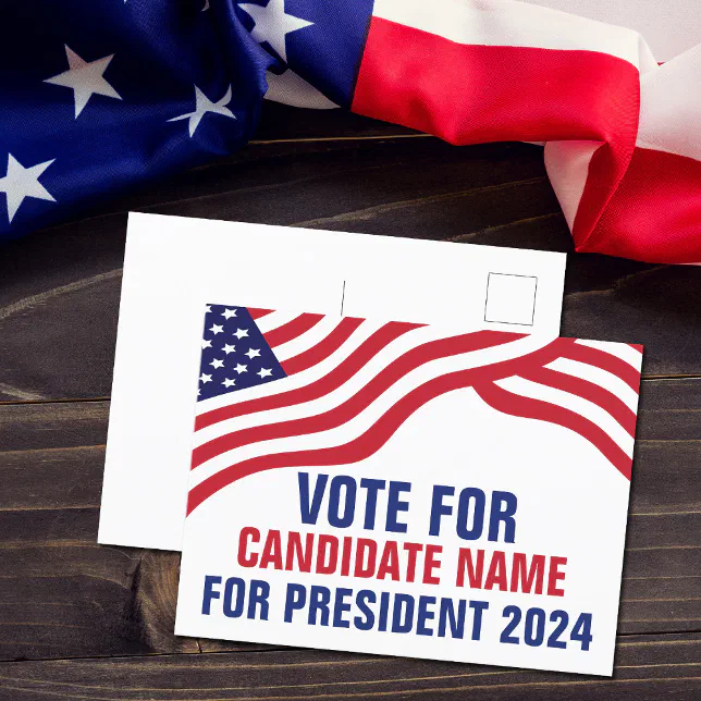 Custom Political Candidate 2024 Election Campaign Postcard | Zazzle