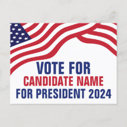 Custom Political Candidate 2024 Election Campaign Postcard | Zazzle