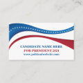 Custom Political Election Candidate 2024 Business Card | Zazzle