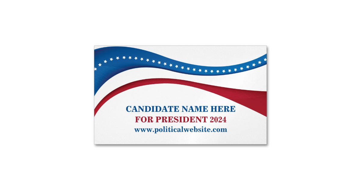 Custom Political Election Candidate 2024 Business Card Magnet | Zazzle