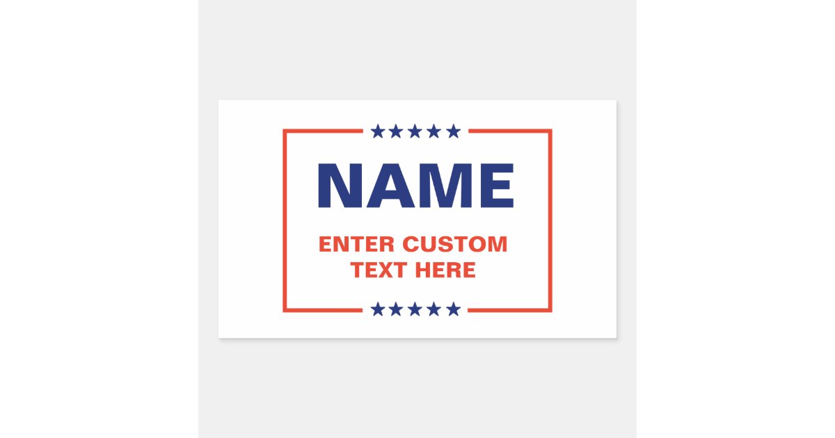 Custom Political Logo (Trump Design) Rectangular Sticker | Zazzle