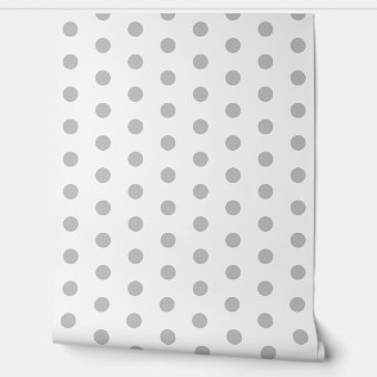 Custom Polka Dot Gray Wallpaper | Zazzle