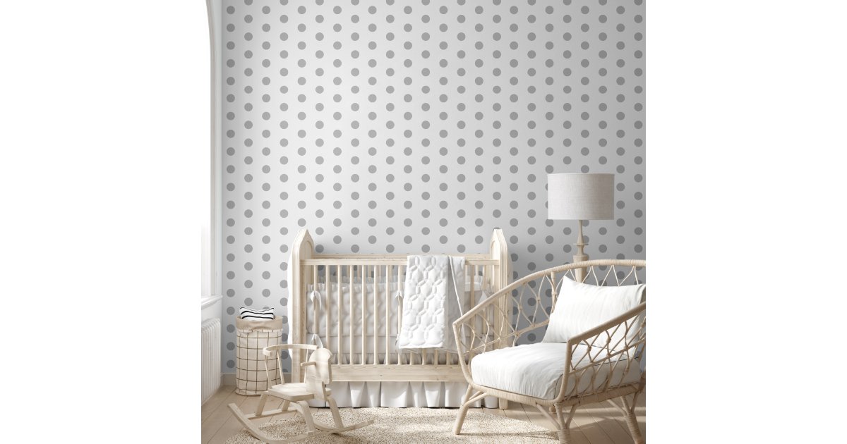 Custom Polka Dot Gray Wallpaper | Zazzle
