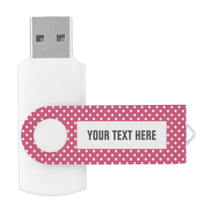 Custom polkadots pattern swivel USB flash drive | Zazzle