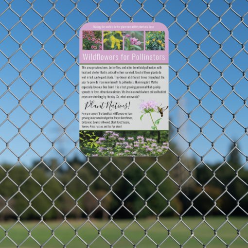 Custom Pollinator Habitat Add Your Own Photos Metal Sign | Zazzle