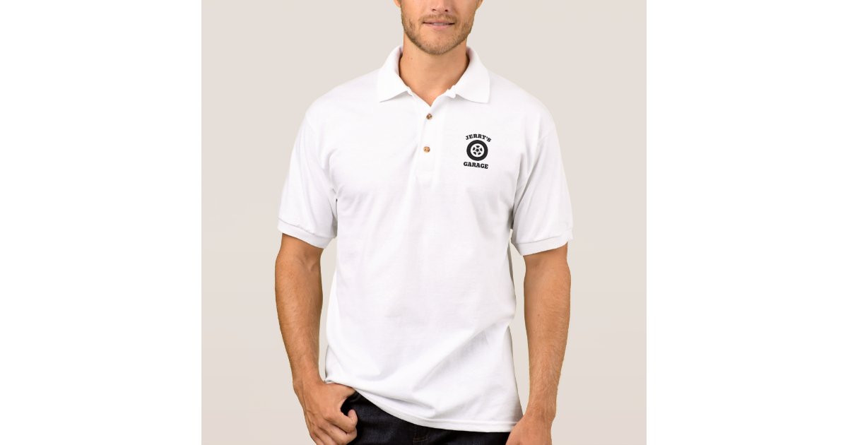 Custom polo shirts for auto repair garage mechanic | Zazzle