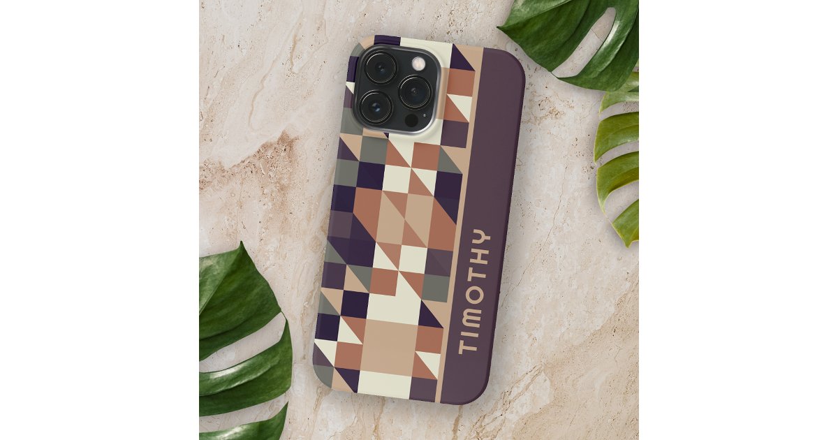 Custom Polygon Triangles Squares Art Pattern iPhone Case | Zazzle