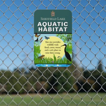 Custom Ponds and Wetlands Aquatic Wildlife Habitat Metal Sign | Zazzle