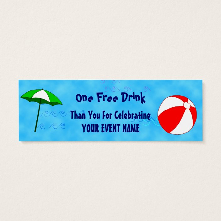 Custom Pool Party Event Drink Ticket | Zazzle.com