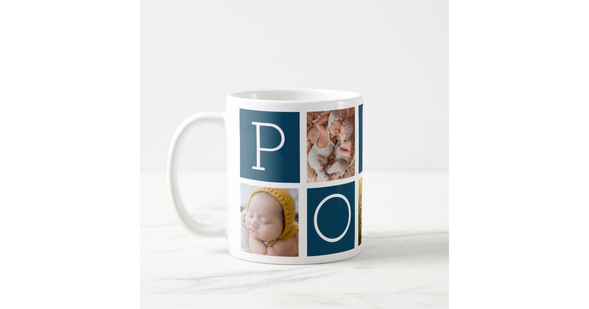 Custom Poppy Grandfather 5 Photo Collage Coffee Mug | Zazzle
