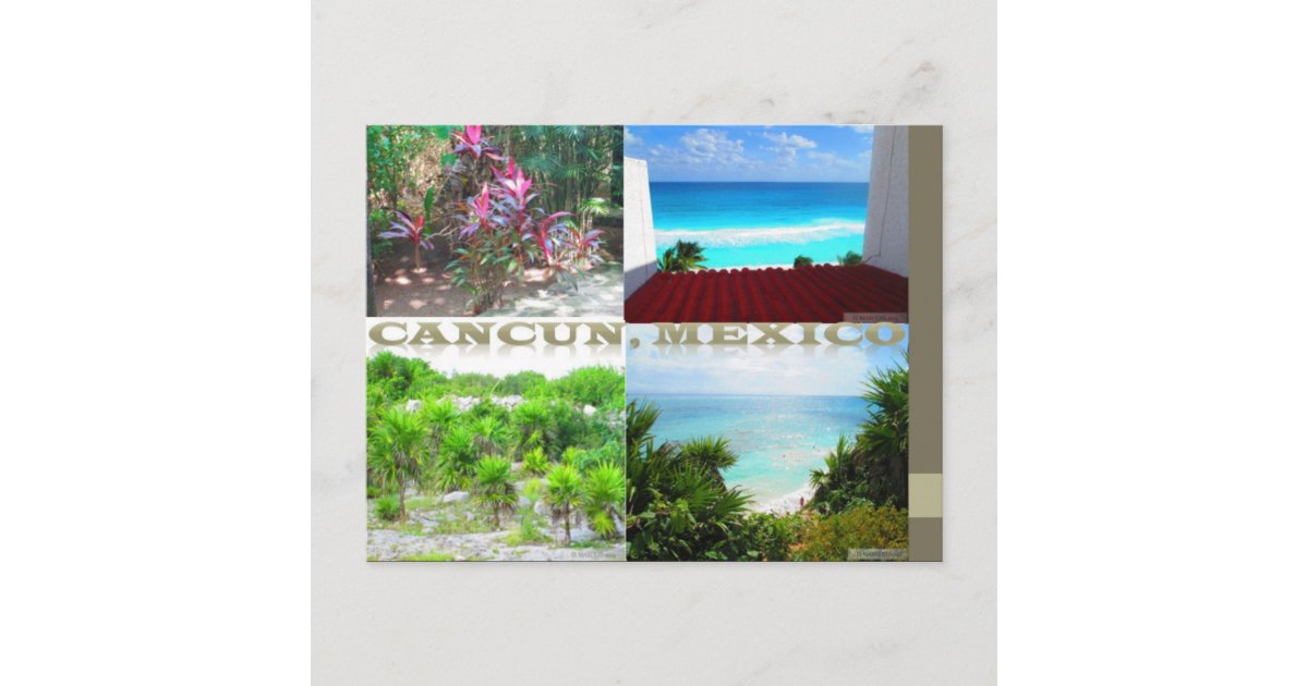 CUSTOM POSTCARDS- CANCUN COLLAGE 11 POSTCARD | Zazzle
