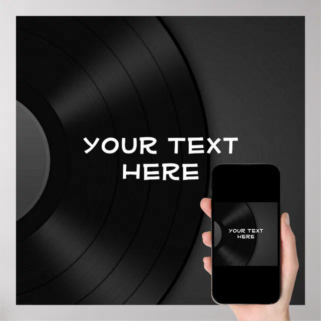 Custom POSTER with Vinyl Design Background | Zazzle