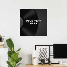 Custom POSTER with Vinyl Design Background | Zazzle