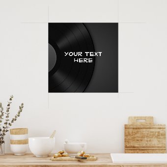 Custom POSTER with Vinyl Design Background | Zazzle