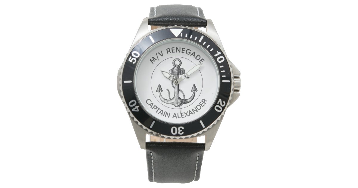 Custom Power Speed Boat Nautical Anchor Watch | Zazzle