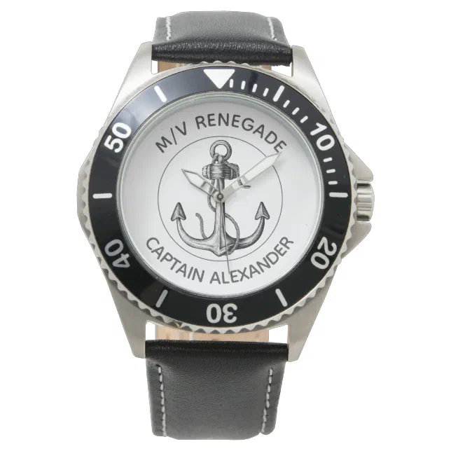 Custom Power Speed Boat Nautical Anchor Watch | Zazzle