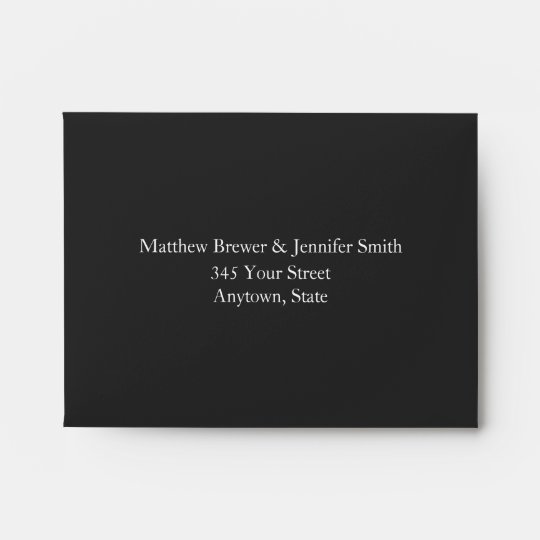 Custom Pre-Addressed Black Wedding Envelope | Zazzle.com