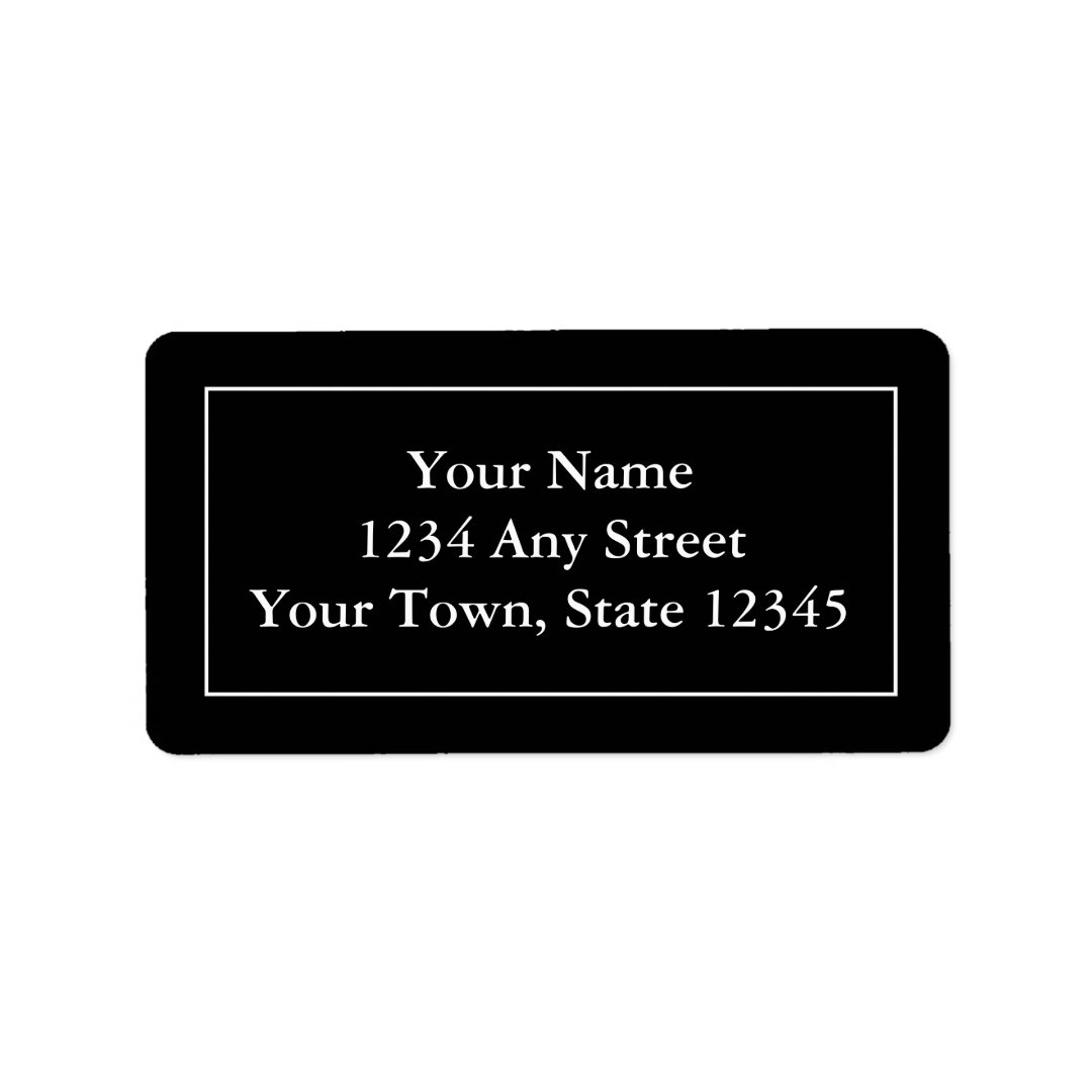 Custom Pre-addressed Black & White Mailing Labels | Zazzle
