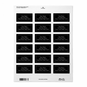 Custom Pre-addressed Black & White Mailing Labels | Zazzle