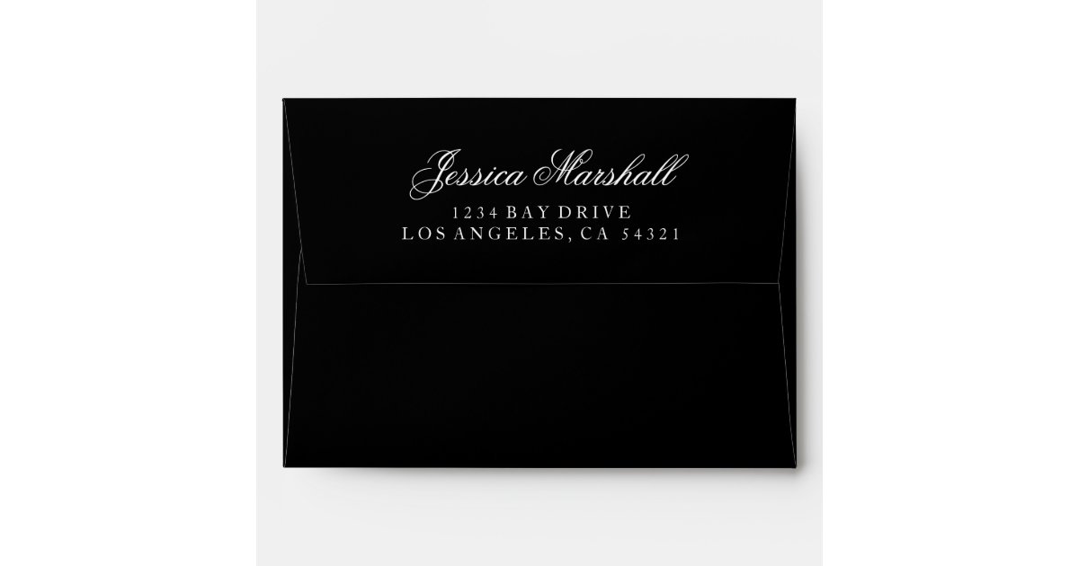 Custom Pre-Addressed Envelope - (5x7 - A7) Black | Zazzle