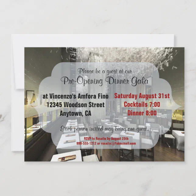 Custom Pre/Grand Opening Restaurant Invites | Zazzle