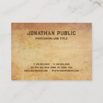 Custom Premium Thick Luxe Nostalgic Old Paper Look Business Card | Zazzle