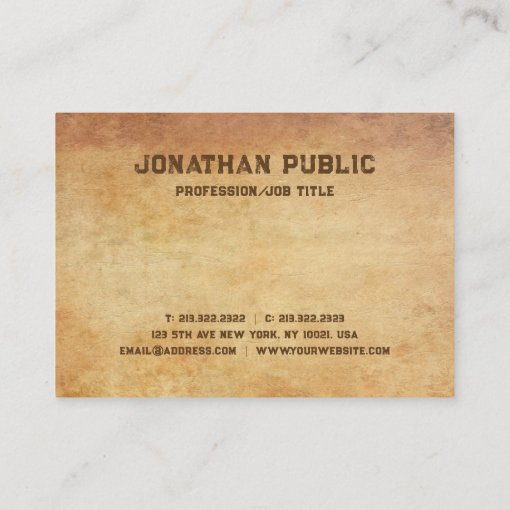 Custom Premium Thick Luxe Nostalgic Old Paper Look Business Card | Zazzle
