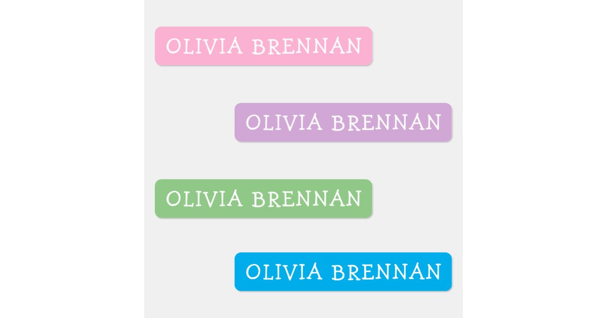 Custom Preprinted Cute Childs Clothing Name Tag Kids' Labels | Zazzle