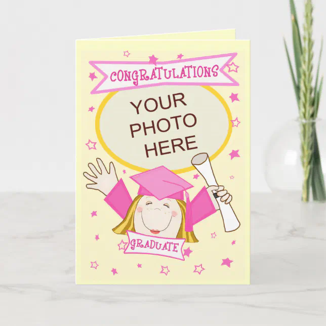 Custom Preschool / Kindergarten Girl Graduation Card | Zazzle