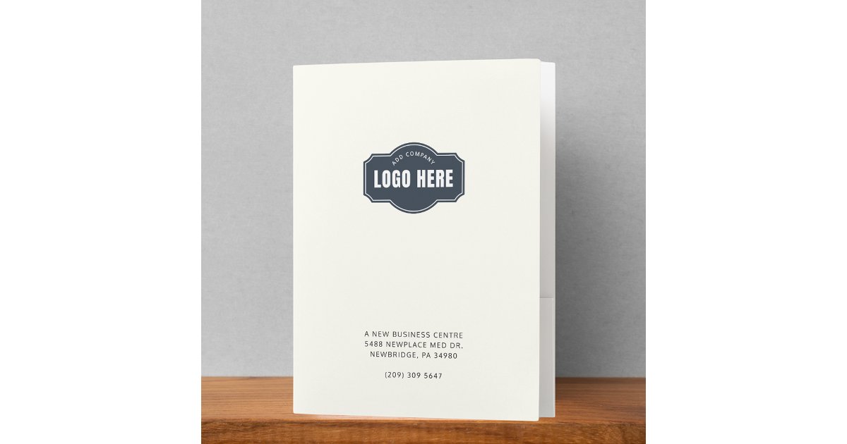 Custom Presentation Folder Business Logo Card Slot | Zazzle