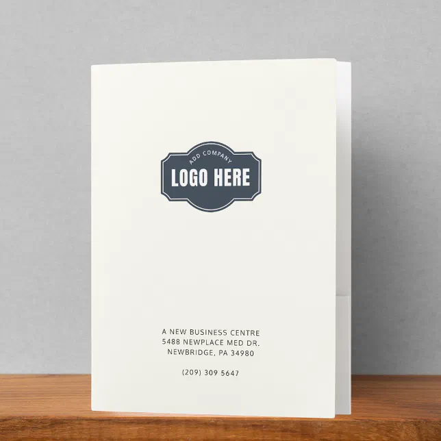 Custom Presentation Folder Business Logo Card Slot | Zazzle