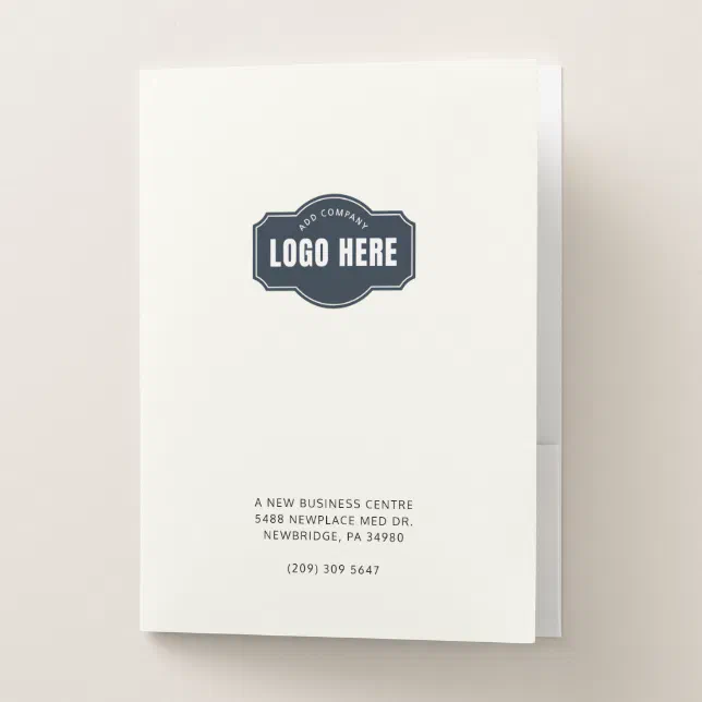 Custom Presentation Folder Business Logo Card Slot | Zazzle