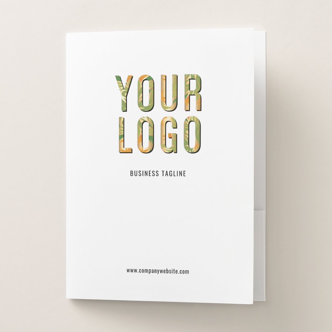 Custom Presentation Folder Logo Business Card Slot | Zazzle