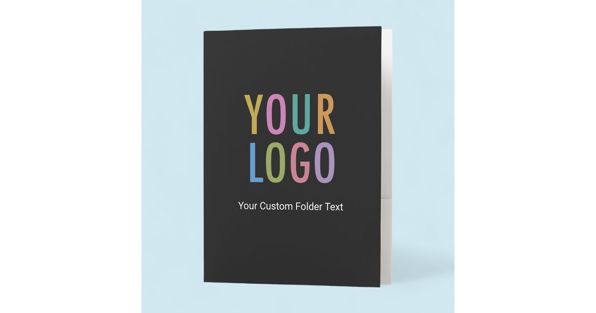 Custom Presentation Folder Logo Business Card Slot | Zazzle