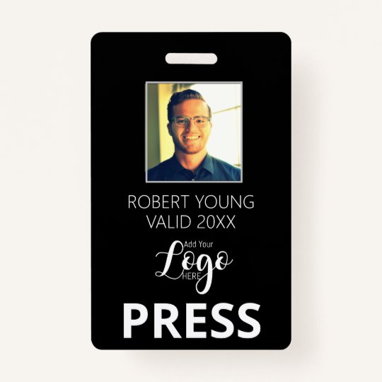 Custom PRESS - Photo pass- Name ID ID Badge | Zazzle.com