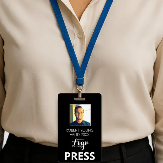 Custom PRESS - Photo pass- Name ID ID Badge | Zazzle