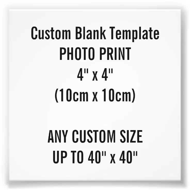 Custom Print 4" x 4" Photo Print Blank Template | Zazzle
