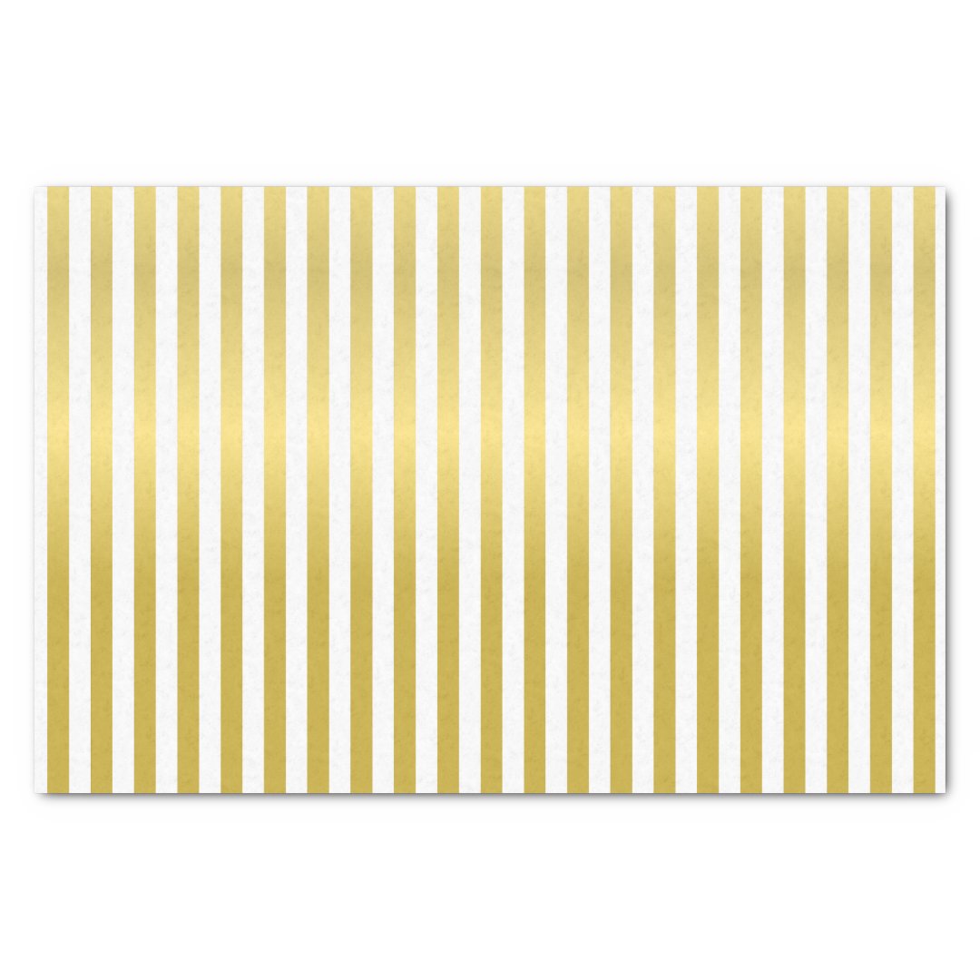 Custom Print Gold Effect Striped Tissue Paper | Zazzle