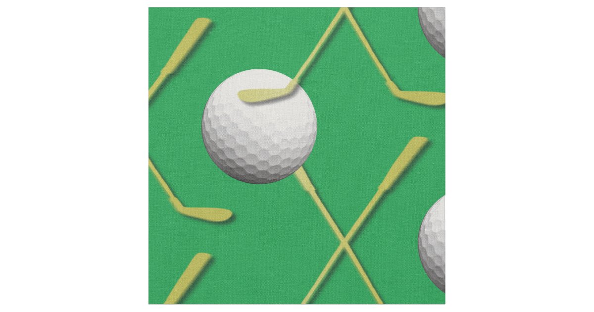 Custom Print Golf Theme Fabric | Zazzle