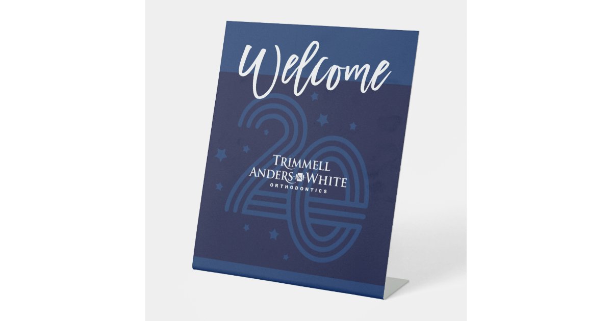 CUSTOM PRINT ORDER Kelsey 20th Anniversary Welcome Pedestal Sign | Zazzle