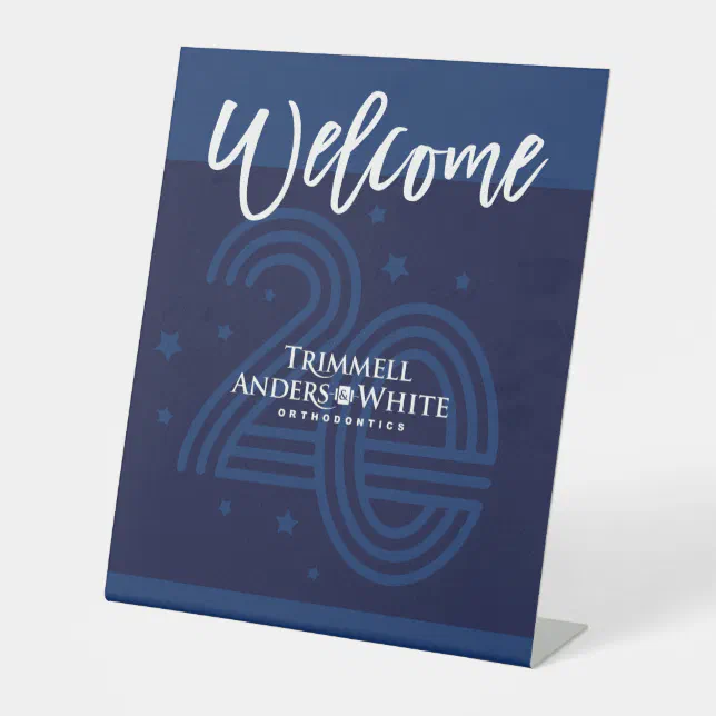 CUSTOM PRINT ORDER Kelsey 20th Anniversary Welcome Pedestal Sign | Zazzle