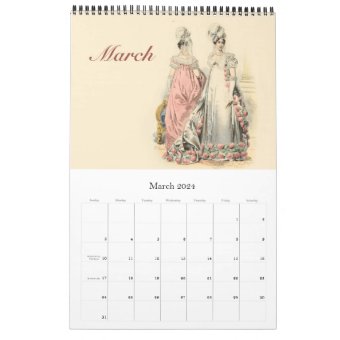 Custom Printed Calendar Historical French Fashion | Zazzle
